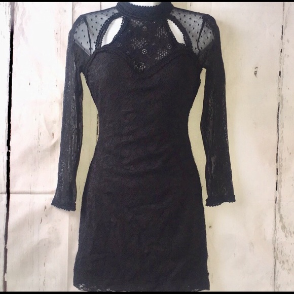 Free People | Dresses | Free People Black Lace Dress Wednesday ...